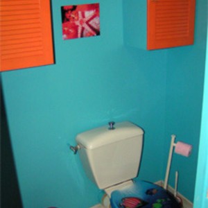 modèle décoration wc – toilettes orange